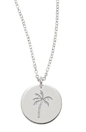 MADE BY MARY Palm Tree Disc Necklace - Silver