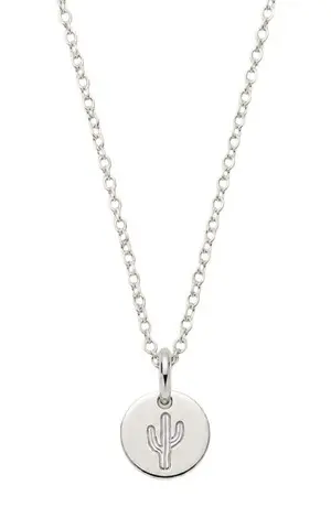 MADE BY MARY Cactus Disc Necklace - Silver