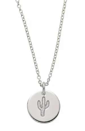 MADE BY MARY Cactus Disc Necklace - Silver