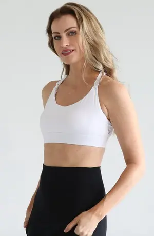 SWEAT & MILK Oceane 4 Support Maternity Sports Bra - Blanc