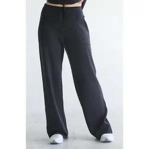 SWEAT & MILK Lyah Softstreme High-waisted Wide-legged Pants - Noir