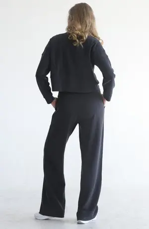 SWEAT & MILK Lyah Softstreme High-waisted Wide-legged Pants - Noir