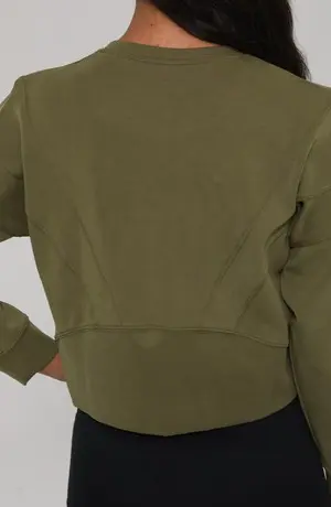 SWEAT & MILK Lyah Softstreme Cropped Nursing Crew - Olive
