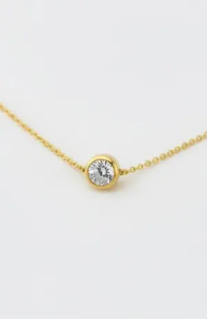 MINT & LILY Classic Bezel Set Solitaire Necklace - Gold