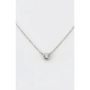 MINT & LILY Classic Bezel Set Solitaire Necklace - Silver