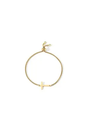MINT & LILY Sideways Cross Slider Bracelet - Gold
