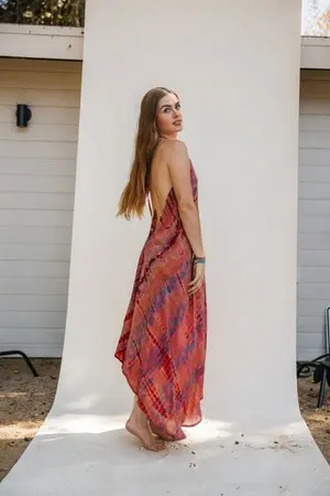 SUN CHILD Classic Silk Maxi Dress