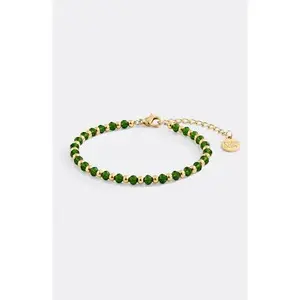 MINT & LILY Birthstone And Gold Bead Bracelet - May Emerald