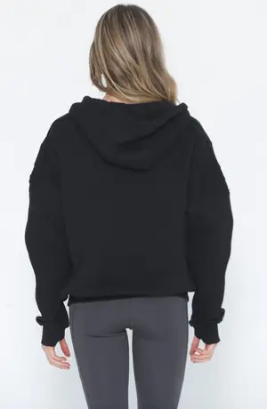 SWEAT & MILK Isabella Organic Full Zip Hoodie - Noir