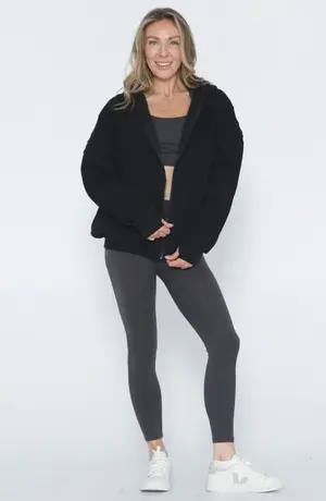 SWEAT & MILK Isabella Organic Full Zip Hoodie - Noir