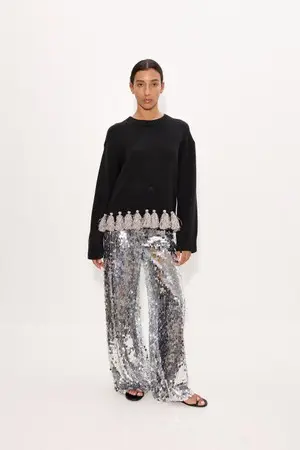 SIMONMILLER Roni Metallic Tassel Sweater