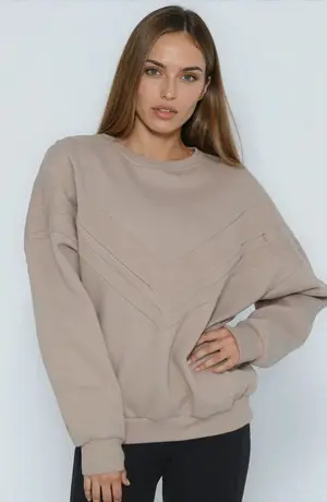 SWEAT & MILK Isabella Organic Nursing And Pregnancy Sweatshirt - Stone