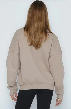 SWEAT & MILK Isabella Organic Nursing And Pregnancy Sweatshirt - Stone