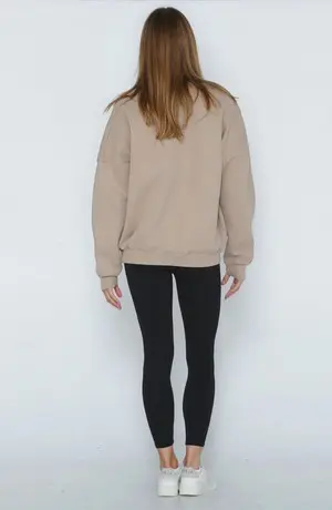 SWEAT & MILK Isabella Organic Nursing And Pregnancy Sweatshirt - Stone
