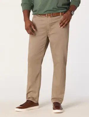 TRUE NATION BY DXL Athletic Fit 5-pocket Stretch Cotton Pants - Brindle