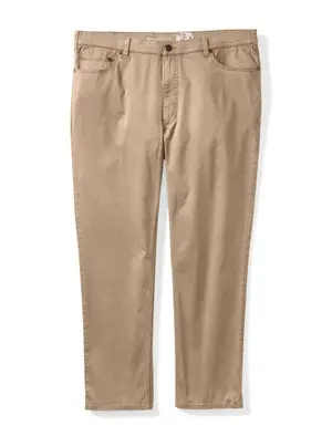 TRUE NATION BY DXL Athletic Fit 5-pocket Stretch Cotton Pants - Brindle