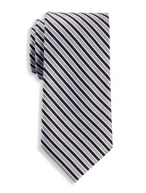 OAK HILL BY DXL Big & Tall Striped Tie - Grey