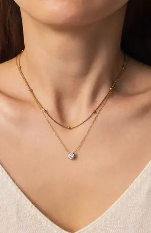 MINT & LILY Layered Double Chain Necklace
