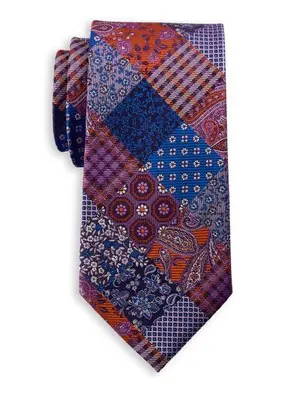 SYNRGY BY DXL Synrgy Abstract Patchwork Neck Tie Purple
