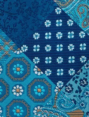 SYNRGY BY DXL Synrgy Abstract Patchwork Neck Tie - Teal