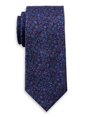 HAGGAR Big & Tall Floral Tie - Plum