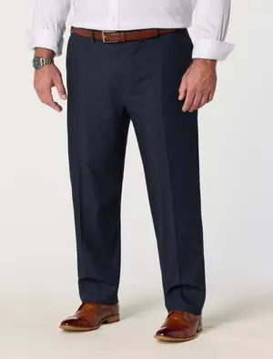 Michael Kors Big & Tall Houndstooth Windowpane Suit Pants - Blue