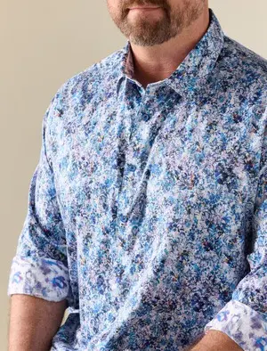 ROBERT GRAHAM BY DXL Big & Tall Paisley Floral Sport Shirt - Multi