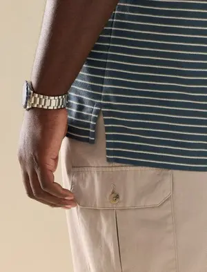 HARBOR BAY BY DXL Big & Tall Tri-color Striped Polo Shirt V2