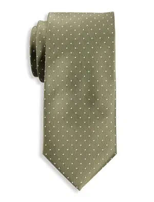 OAK HILL BY DXL Big & Tall Dotted Tie V2 Green