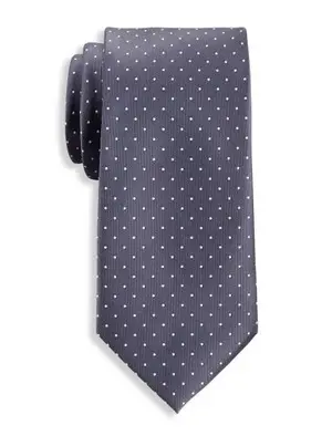 OAK HILL BY DXL Big & Tall Dotted Tie V2 - Grey