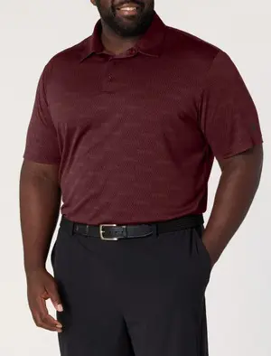 Adidas Big & Tall Ultimate 365 Jacquard Polo Shirt - Maroon