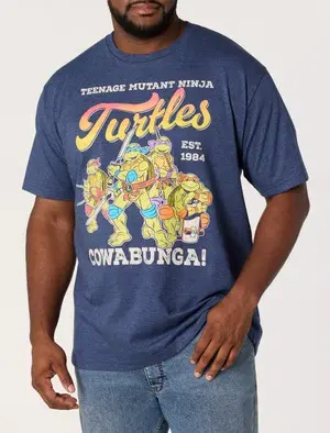 TRUE NATION BY DXL Big & Tall Ninja Turtles Graphic Tee - Navy