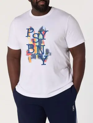 Psycho Bunny Big & Tall Wes Graphic Tee - White