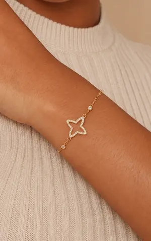 LABANTE LONDON Star 18k Gold Plated Sterling Stackable Bracelet