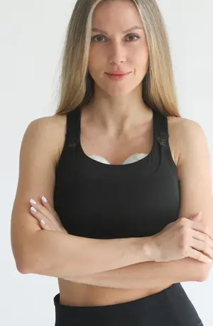 SWEAT & MILK Venice High Impact Full Coverage Nursing Sports Bra - Noir