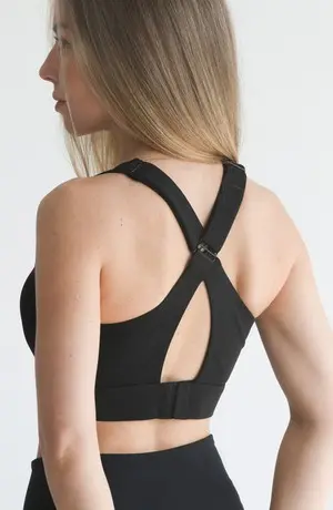 SWEAT & MILK Venice High Impact Full Coverage Nursing Sports Bra - Noir