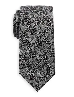 Michael Kors Big & Tall Luma Paisley Tie Black