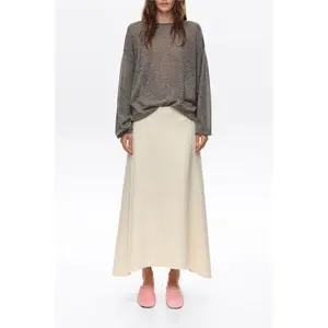 Bimba Y Lola Double-face Wool A-line Midi Skirt