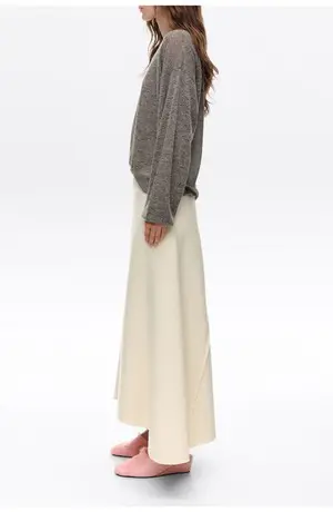 Bimba Y Lola Double-face Wool A-line Midi Skirt