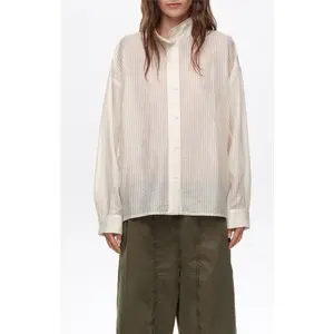 Bimba Y Lola Striped Band Collar Shirt
