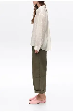 Bimba Y Lola Striped Band Collar Shirt