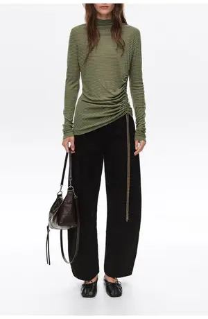Bimba Y Lola Striped Ruched Fluid T-shirt