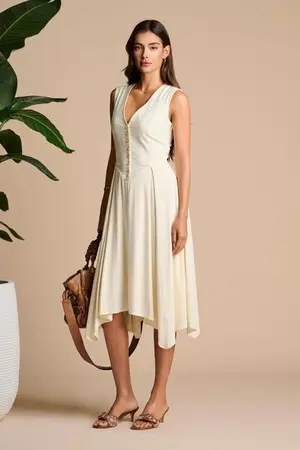 Coolibar Monroe 2.0 Midi Dress - Vanilla