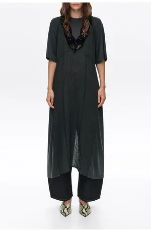 Bimba Y Lola Lace Bib Midi Dress