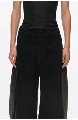 Bimba Y Lola Two-tone Adjustable Waist Denim Trousers - Black