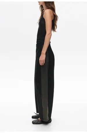 Bimba Y Lola Two-tone Adjustable Waist Denim Trousers - Black