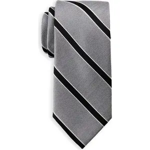 Michael Kors Big & Tall Bandol Striped Tie - Black