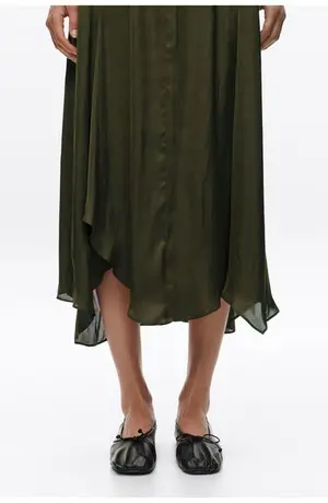Bimba Y Lola Asymmetric Lace Overlay Midi Dress