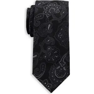 HAGGAR Big & Tall Paisley Tie - Black