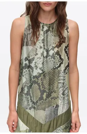 Bimba Y Lola Snake Patchwork A-line Midi Dress